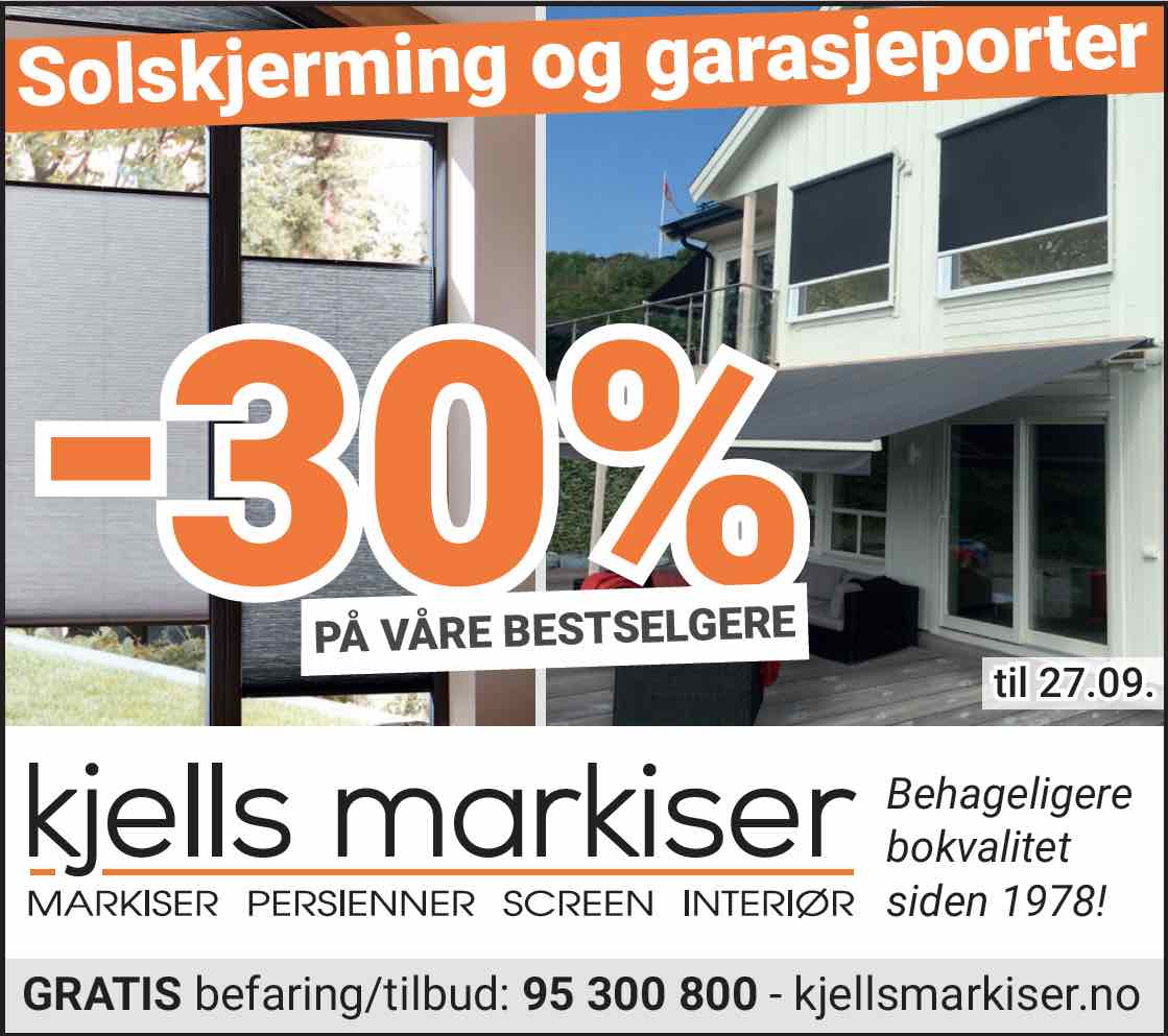 Markedsmateriell og annonser for Kjells markiser | essDesign